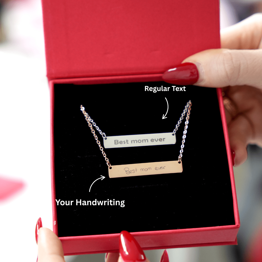 Mom Custom Engraved Text Bar Necklace – Soulmate Customs